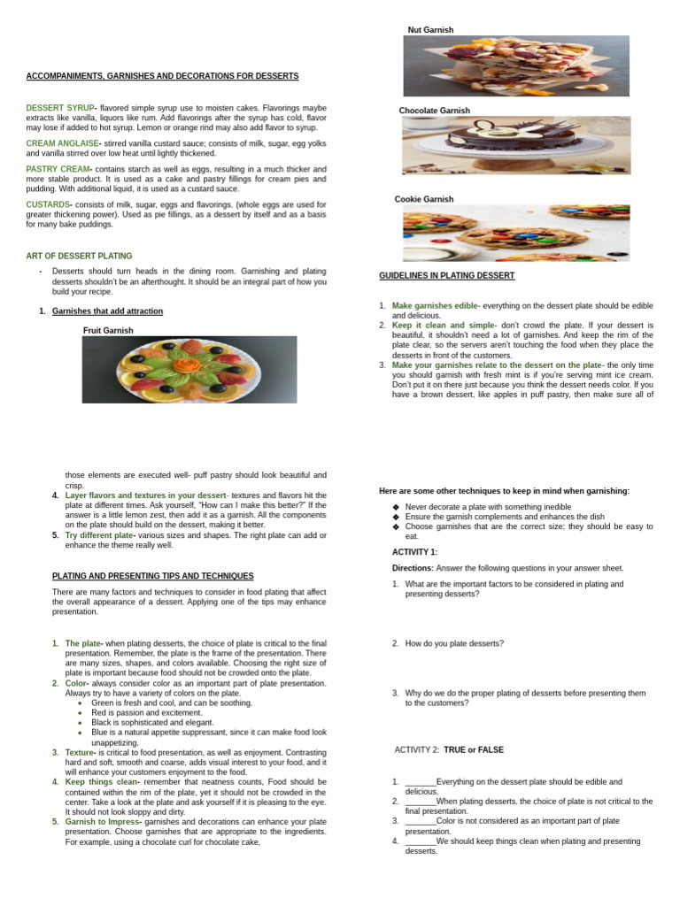 Cookery Lesson | PDF