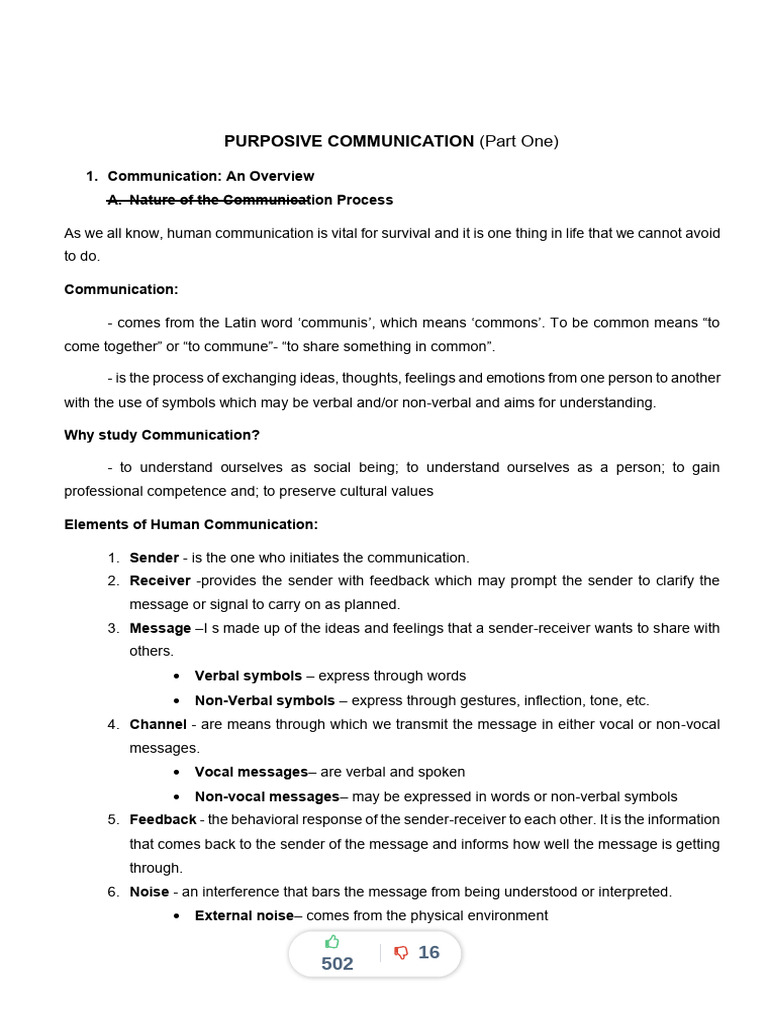 Purposive Communication Reviewer | PDF