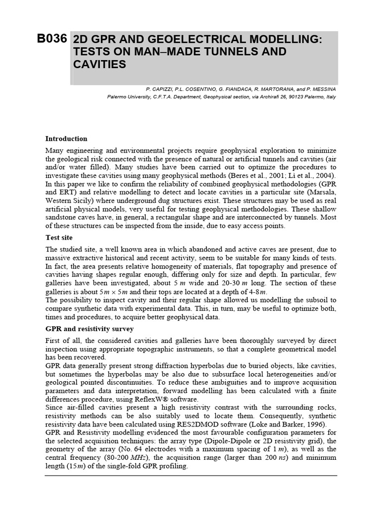 2d GPR and Geoelectrical Modelling Tests | PDF | Applied And ...