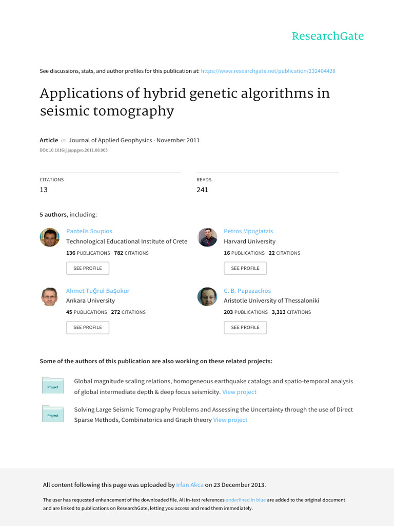 Applications of Hybrid Genetic Algorithm | PDF | Mathematical Optimization | Genetic Algorithm