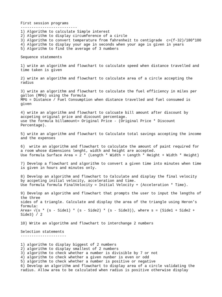 Section-1 Programs | PDF