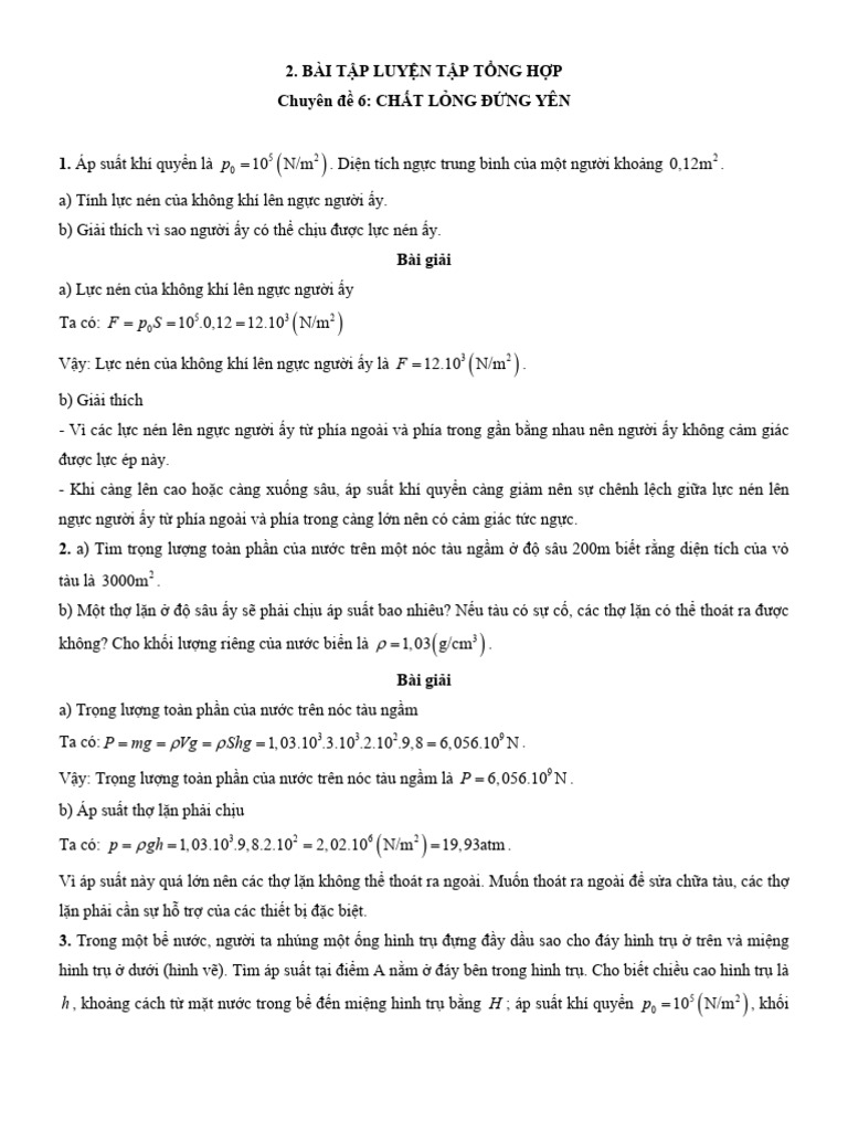 Bai Tap Nang Cao Co Hoc Chat Luu | PDF