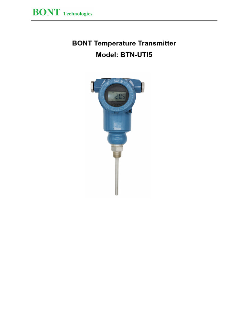 BONT Tem Transmitter Manual | PDF