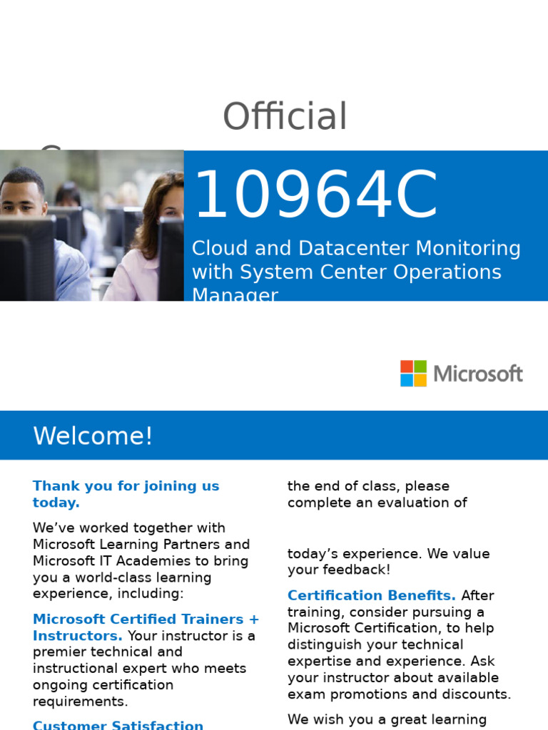 Microsoft Official Course: Cloud and Datacenter Monitoring With System ...