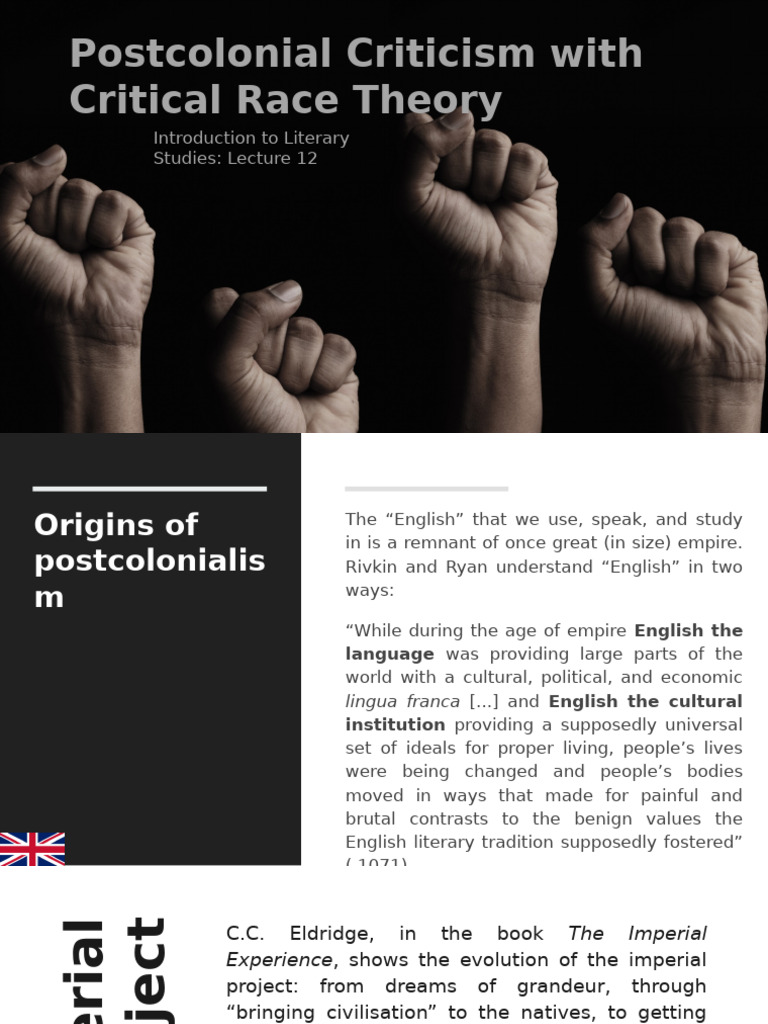 Lecture 12 Postcolonial Criticism With CRT Summer 2024 | PDF