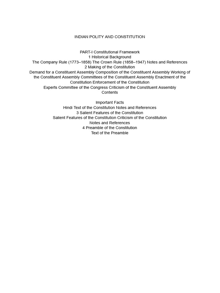 Indian Polity and Constitution | PDF