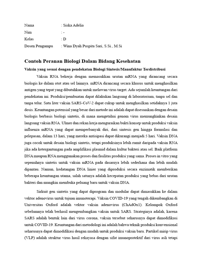 Peranan Biologi | PDF