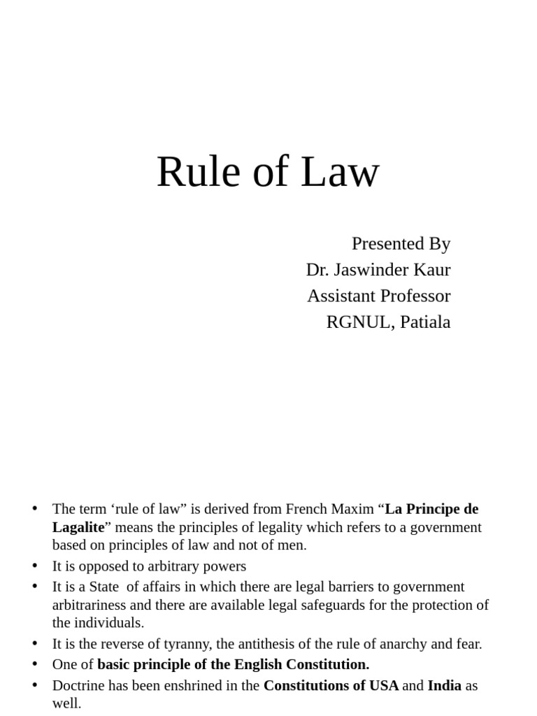 7 Rule of Law | PDF