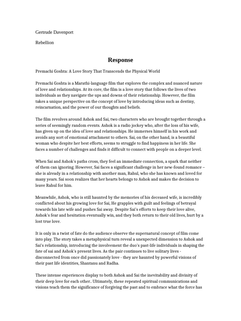 Premachi Goshta - 3 Response | PDF