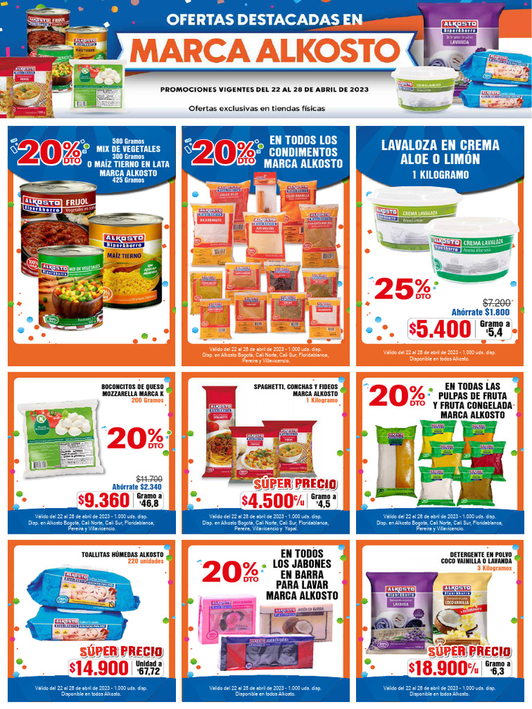 Alkosto Separata Digital Mercado Marca Alkosto 22abril2023 | PDF | Unidades de medida