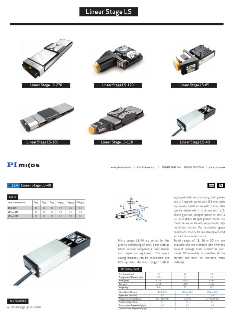 Linear Precision Stage LS Family | PDF | Electric Motor | Mechanical ...