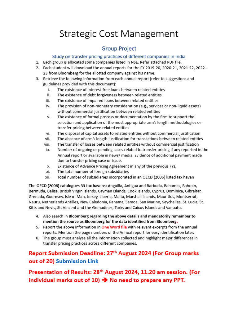 SCM - Group Project | PDF