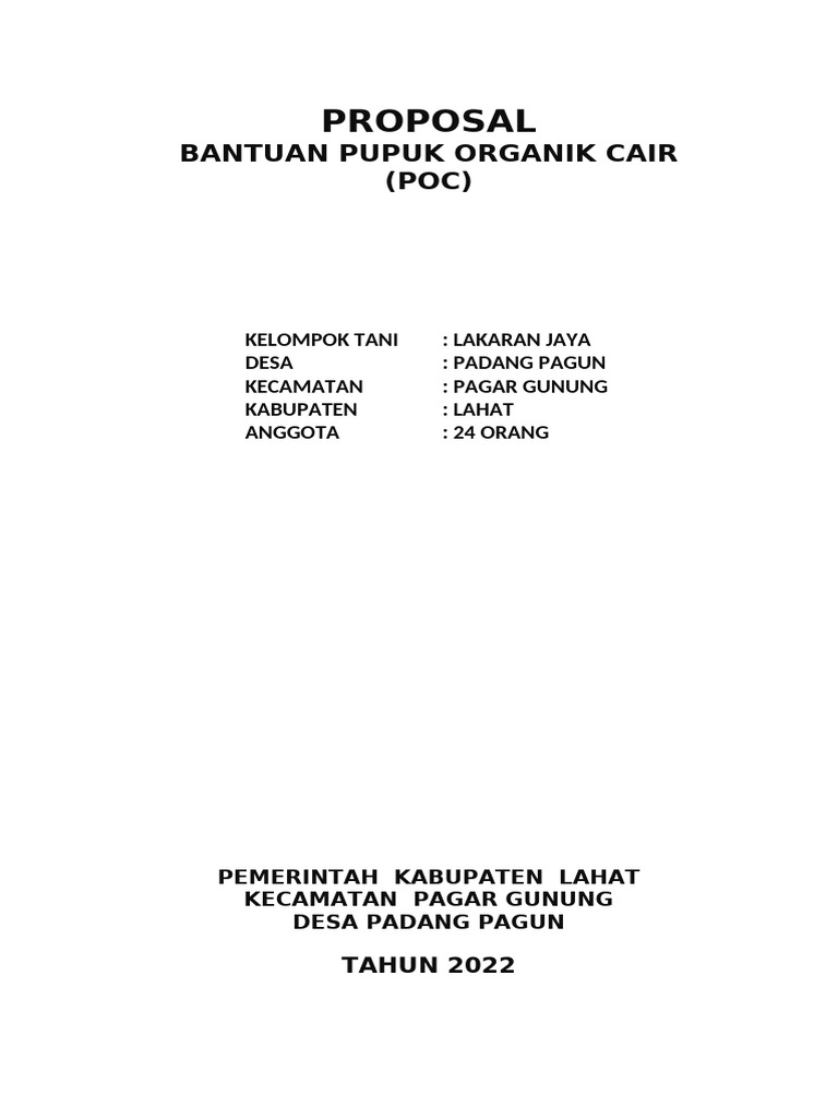 Proposal Poc - Lakaran Jaya - Padang Pagun | PDF