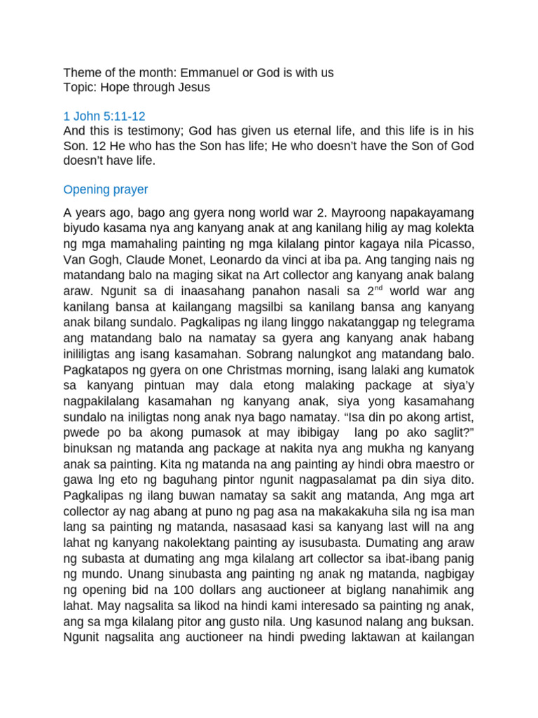 Hope Through Jesus | PDF