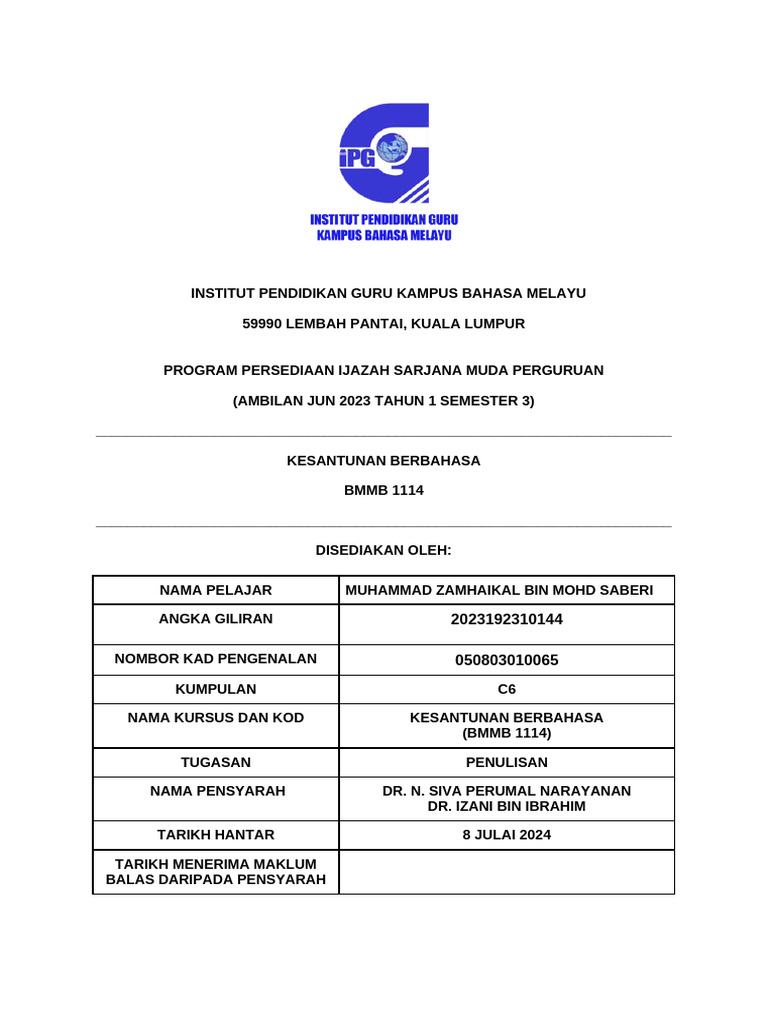 Ipg PB 1 Kesantunan Berbahasa S3 | PDF