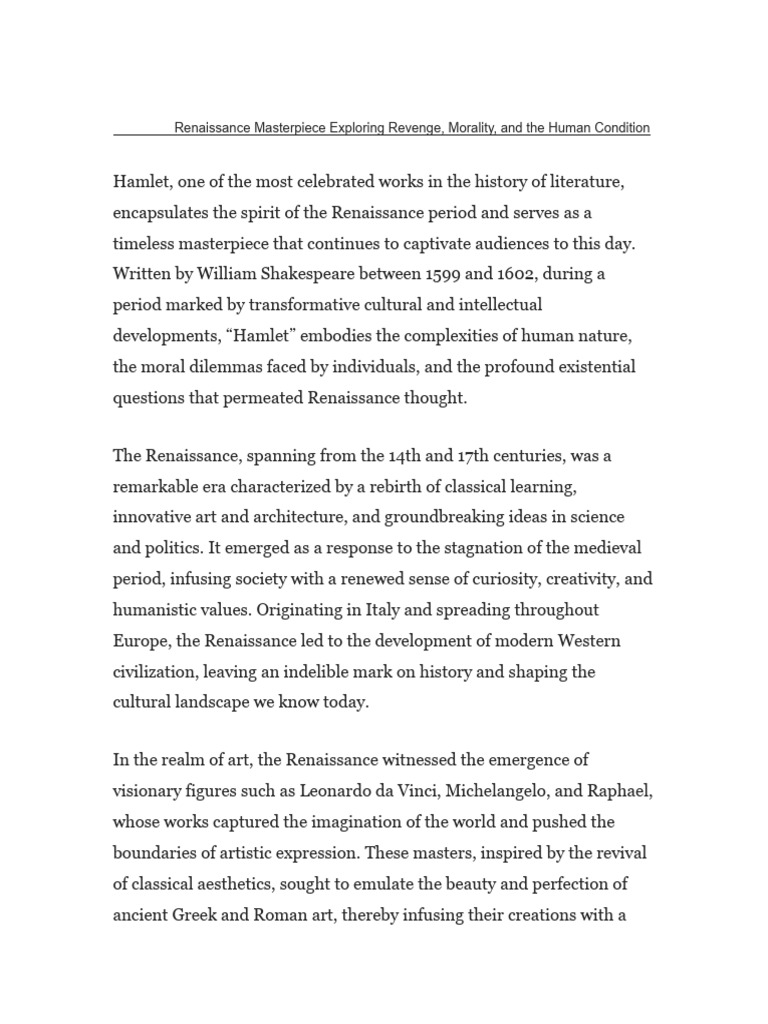 Exploring Renaissance in Hamlet | PDF