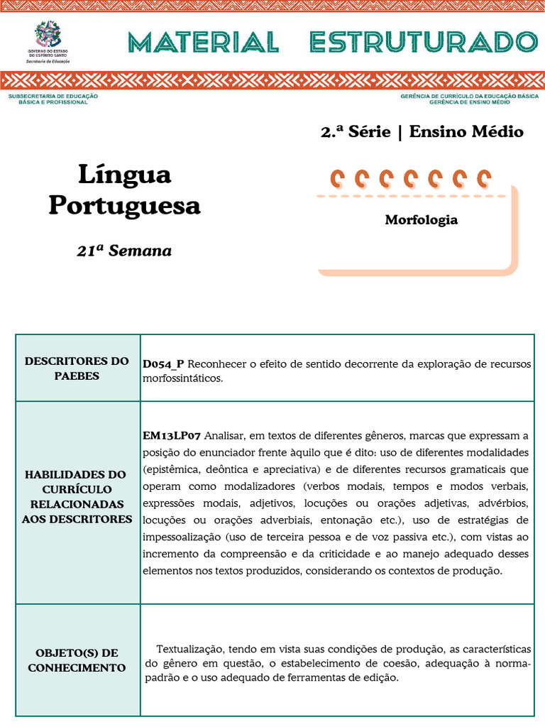 RPE 2a Serie 21a Semana | PDF