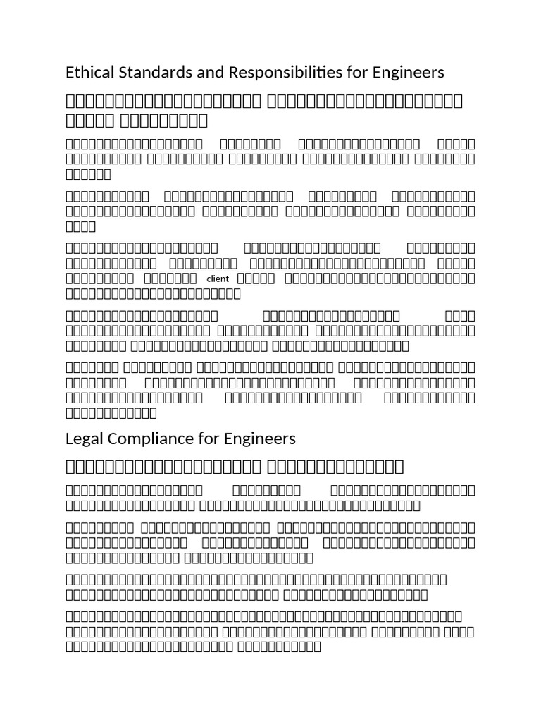 Ethical Standards and Responsibilities For Engineers Hss | PDF