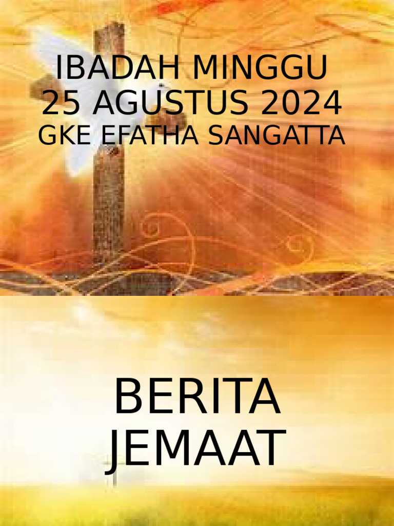 Liturgi Ibadah Minggu, 25 Agustus 2024 | PDF | Religion & Spirituality