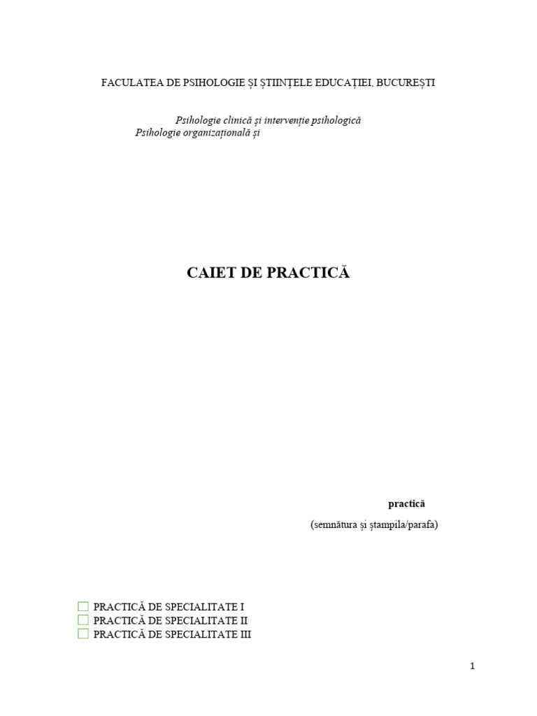 Caiet de Practica 2023 2024 | PDF