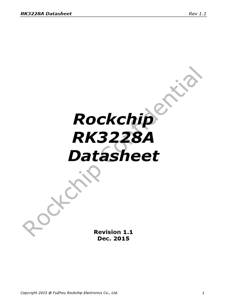 Rockchip RK3228 ADatasheet V1 | PDF