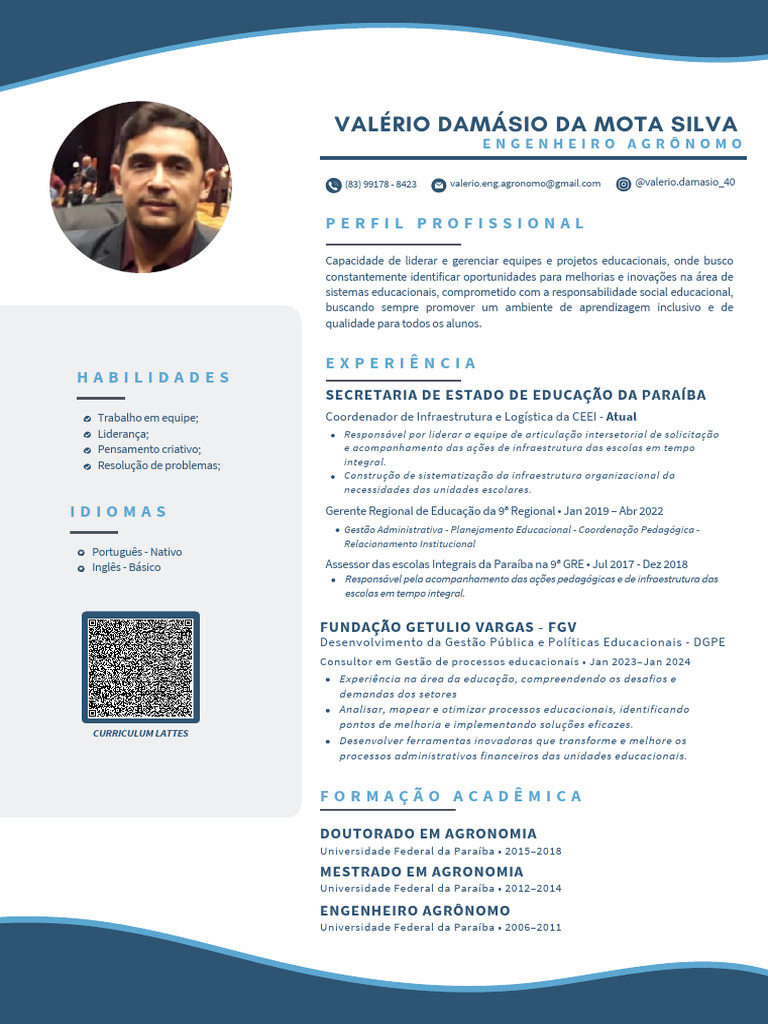 Curriculo Moderno para Profissional de TI Azul | PDF