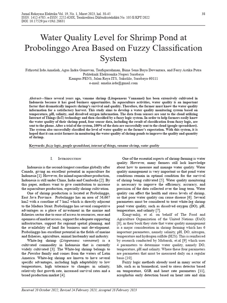 Water Quality Level For Shrimp Pond at | PDF