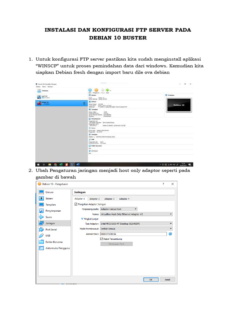 Instalasi Dan Konfigurasi FTP Server Pada Debian 10 | PDF