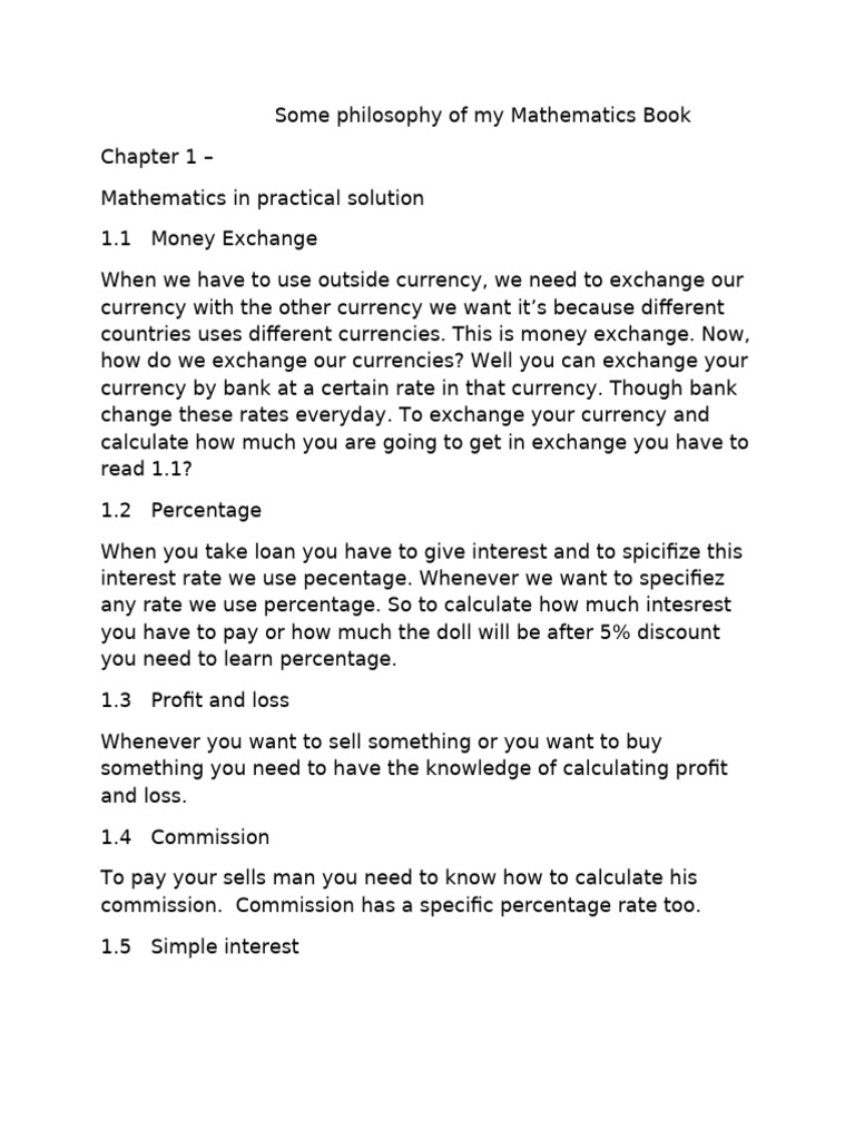 Philosophy of My Mathematics Book | PDF