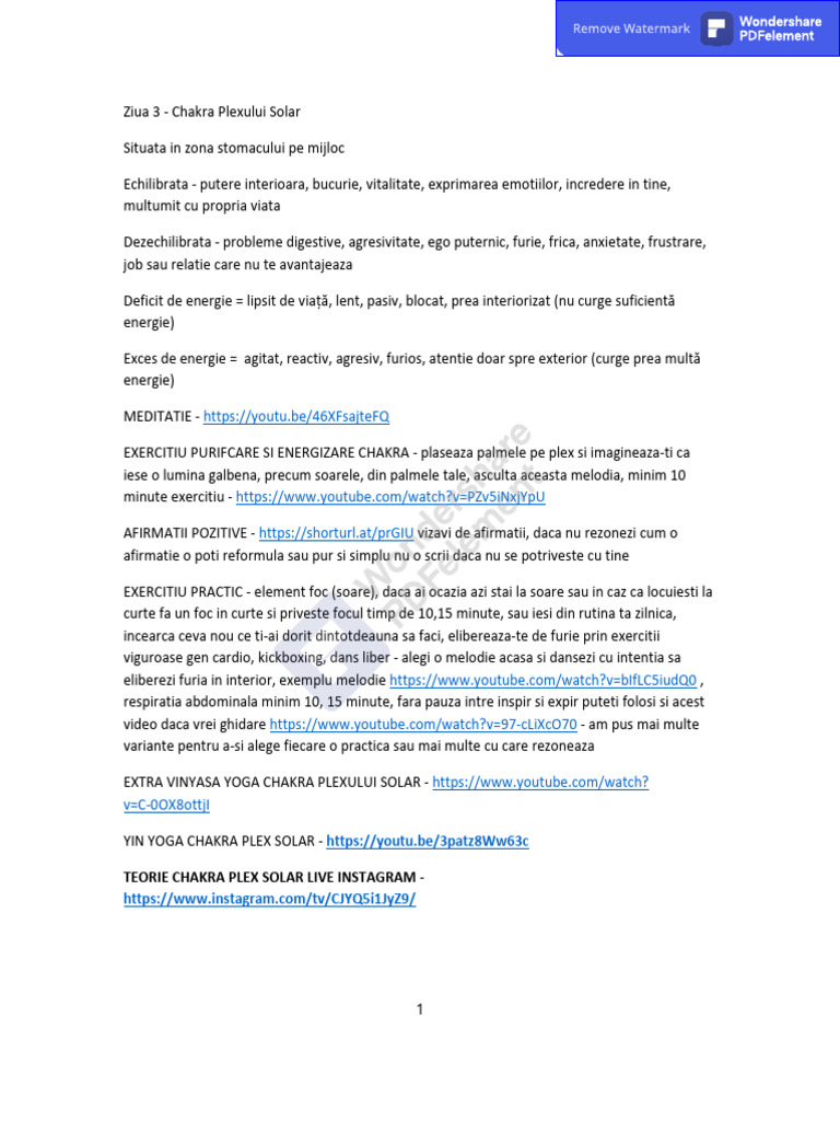 Ziua 3 - Chakra Plex Solar | PDF