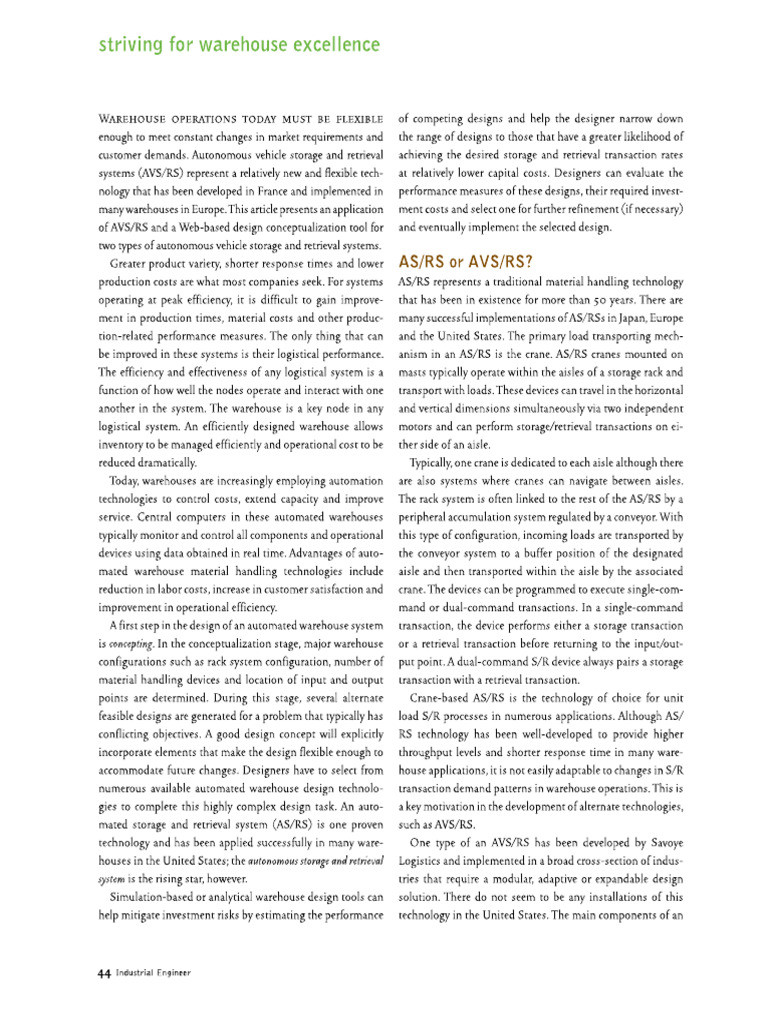 Striving For Warehouse Excellence - 2 | PDF