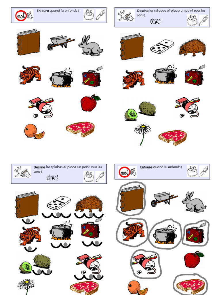 Entoure Quand Tu Entends I. Dessine Les Syllabes Et Place Un Point Sous ...
