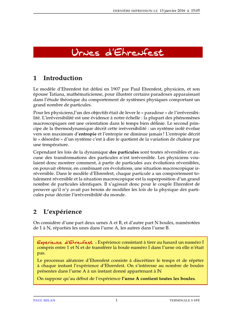Urne Ehrenfest | PDF