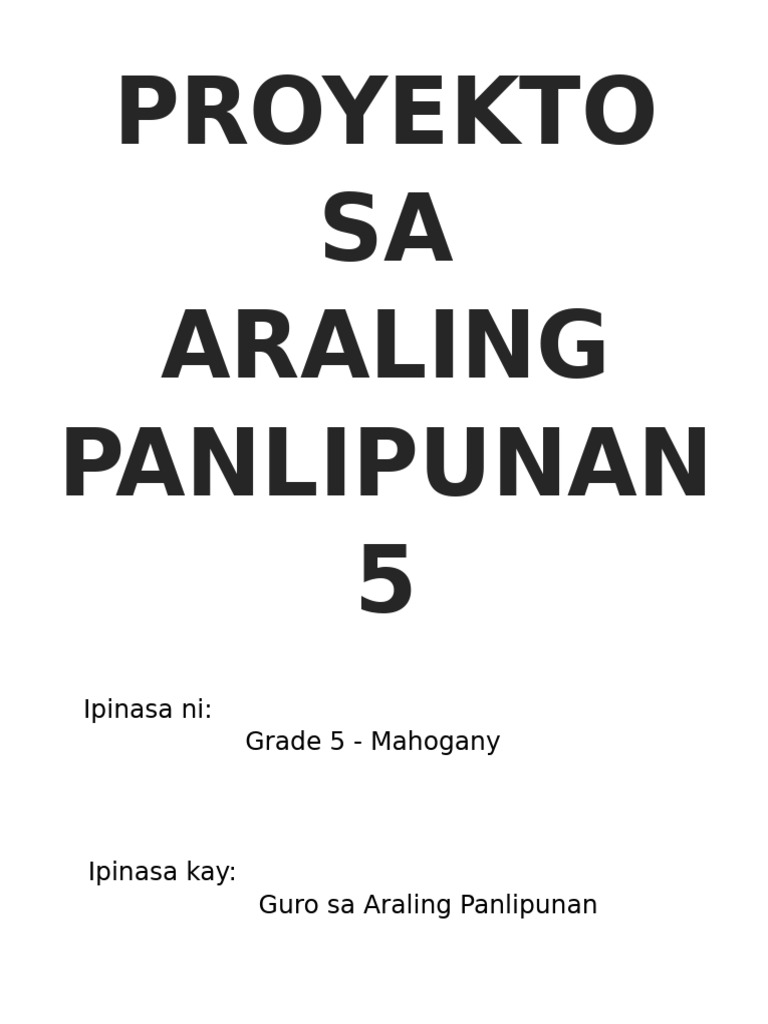 Proyekto Sa Ap | PDF