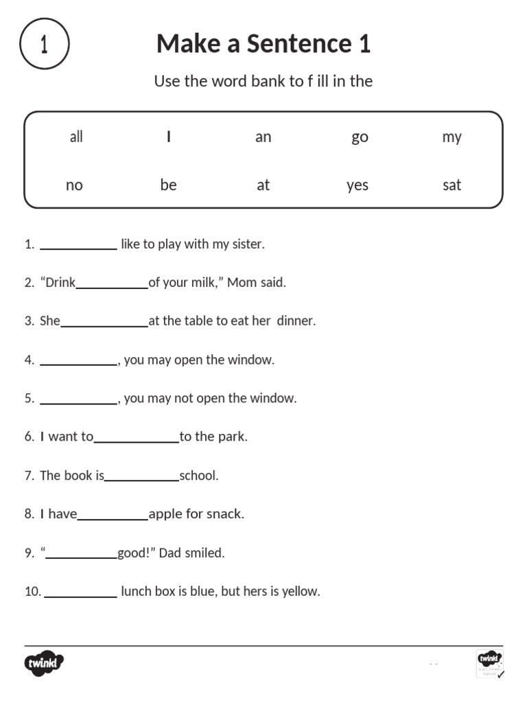 Malek - First Grade Make A Sentence Writing Activity Pack | PDF