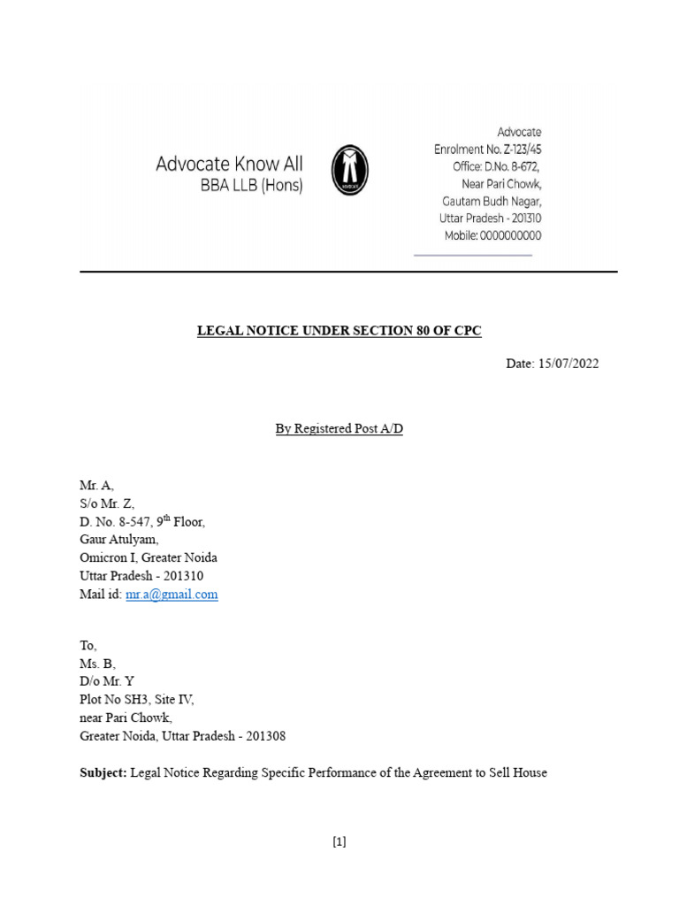 DPC Assignment - Legal Notice Updated | PDF