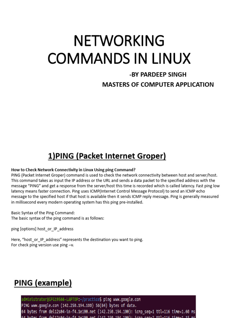 Network Command Linux | PDF