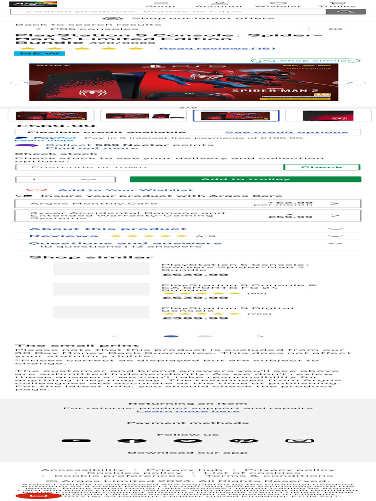 Buy PlayStation 5 Console Spider-Man 2 Limited Edition Bundle PS5 ...