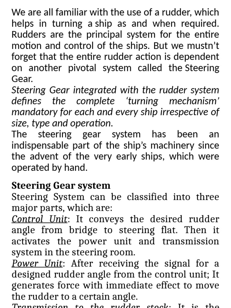 Ship Steering System | PDF