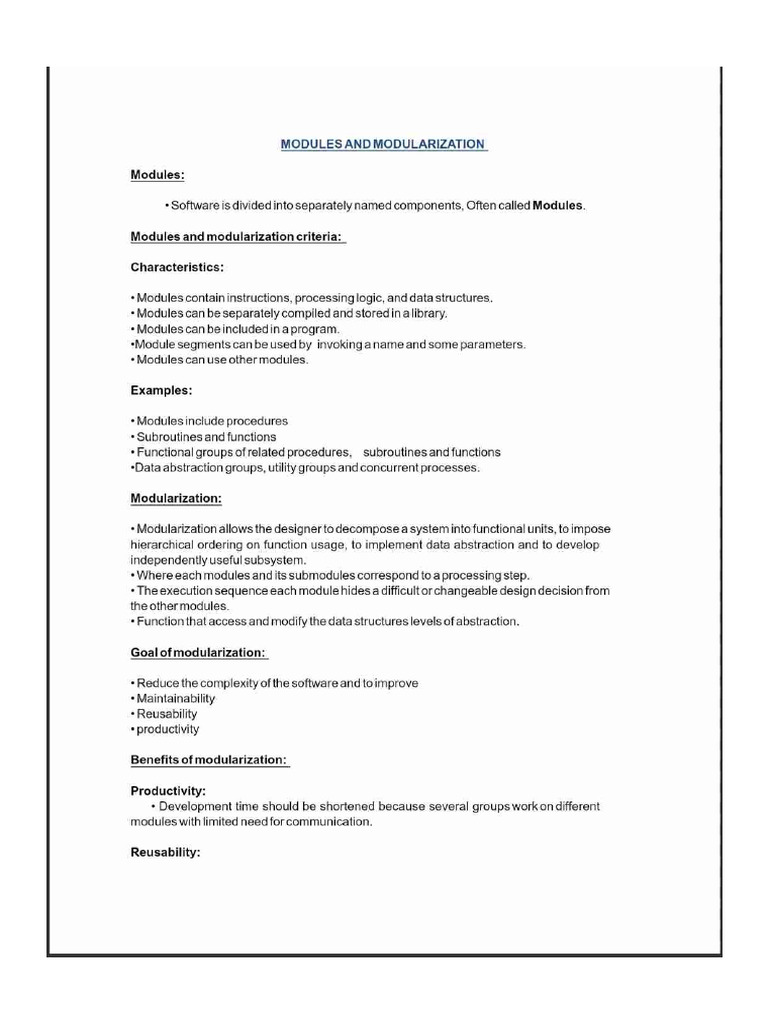 Modules and Modularization | PDF