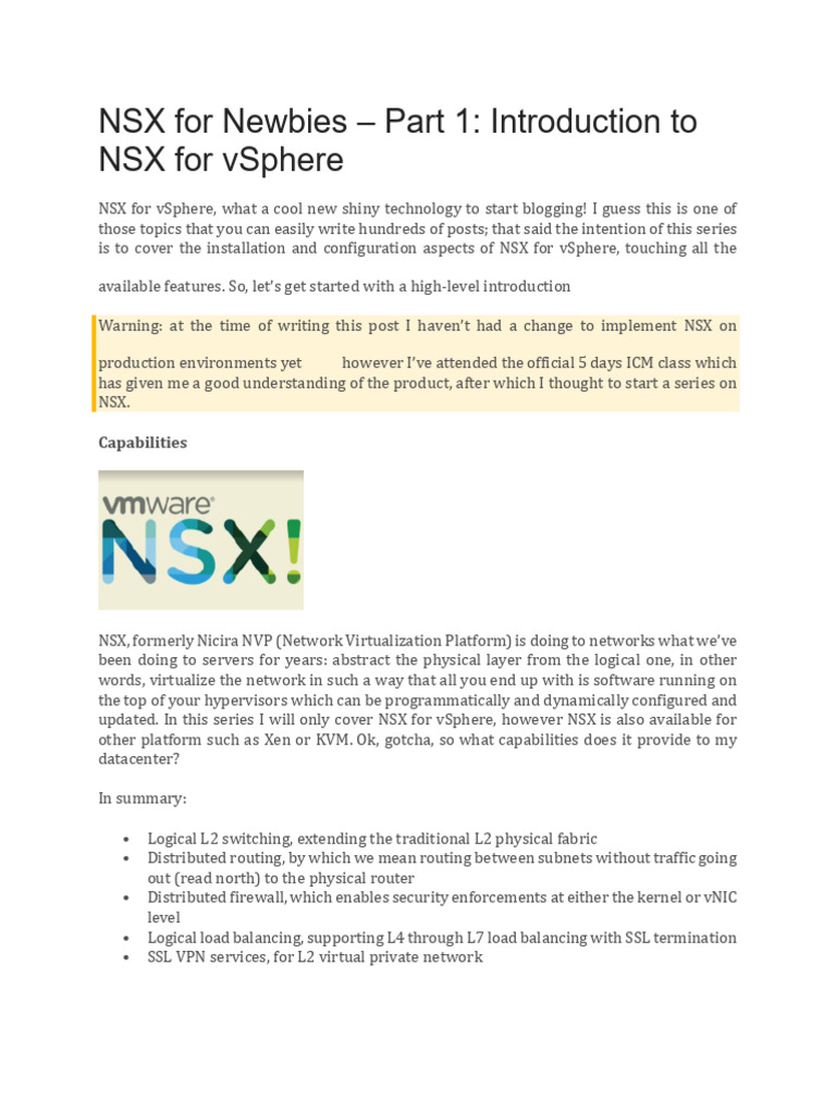 NSX For Newbies | PDF