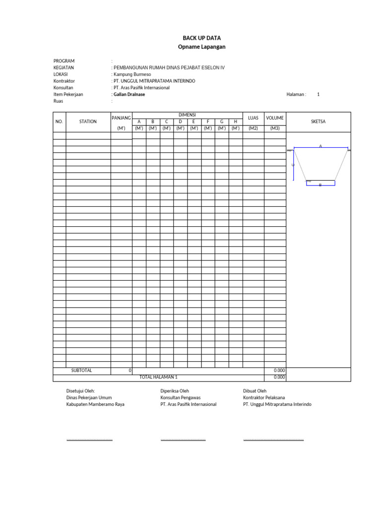 Back Up Data Galian Parit | PDF