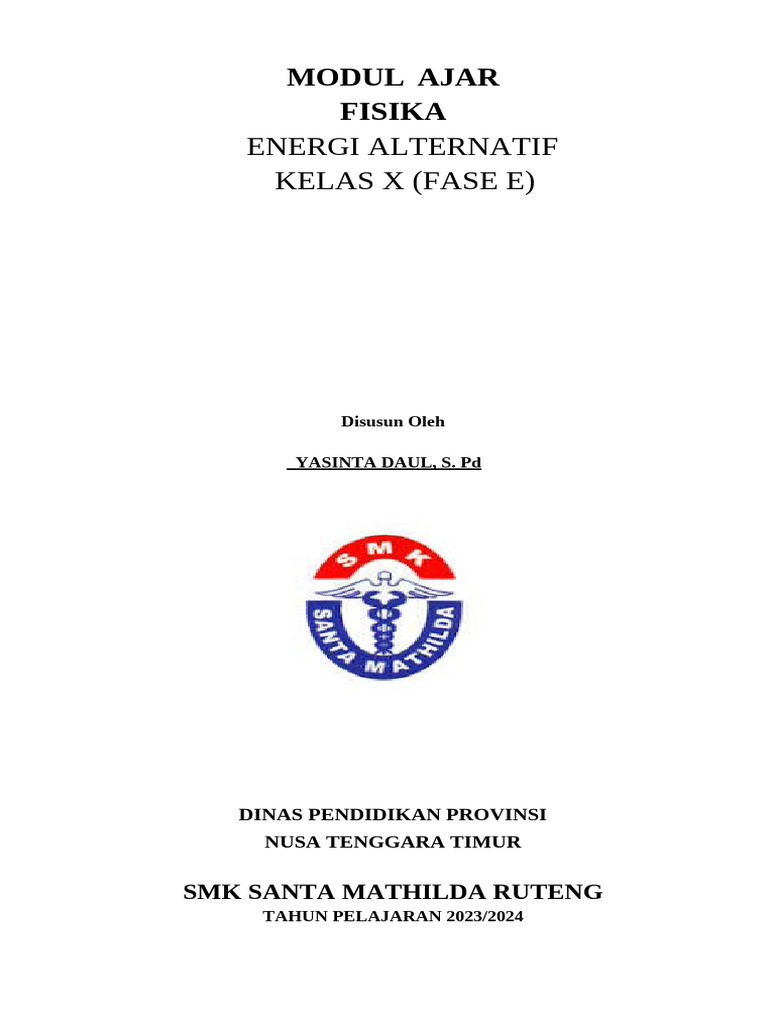 Modul Ajar Fisika Energi Alternatif | PDF