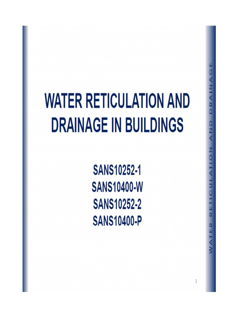 SANS 10252 Water Reticulation | PDF