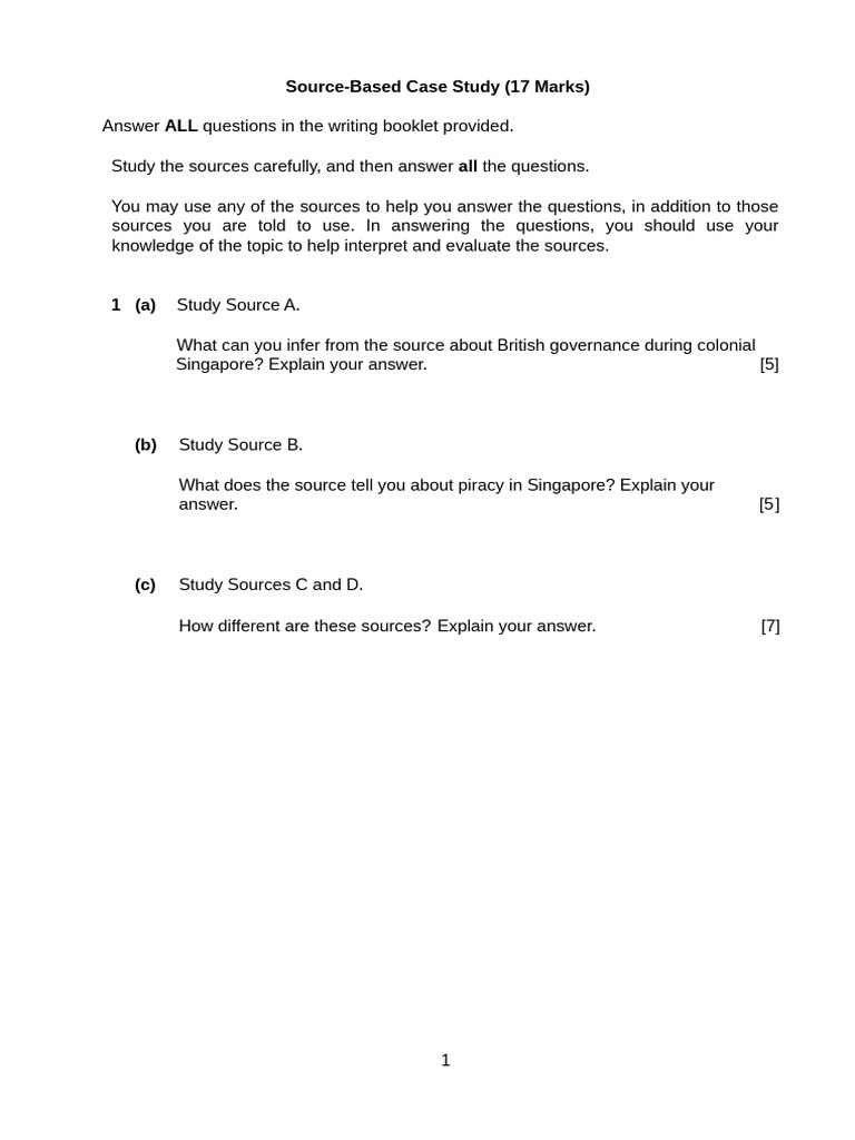 PHS 2024 Weighted Assessment 3 Secondary One G3 History Paper | PDF | Piracy | Police