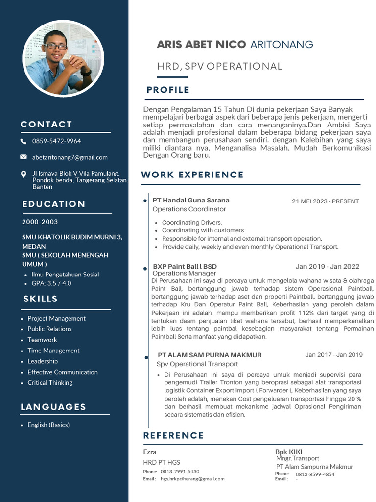 White Blue Simple Professional Curriculum Vitae Resume - 20240602 ...