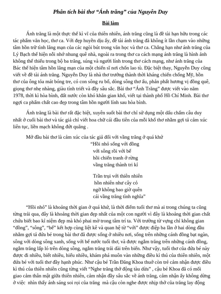 Ánh trăng- Nguyễn Duy | PDF