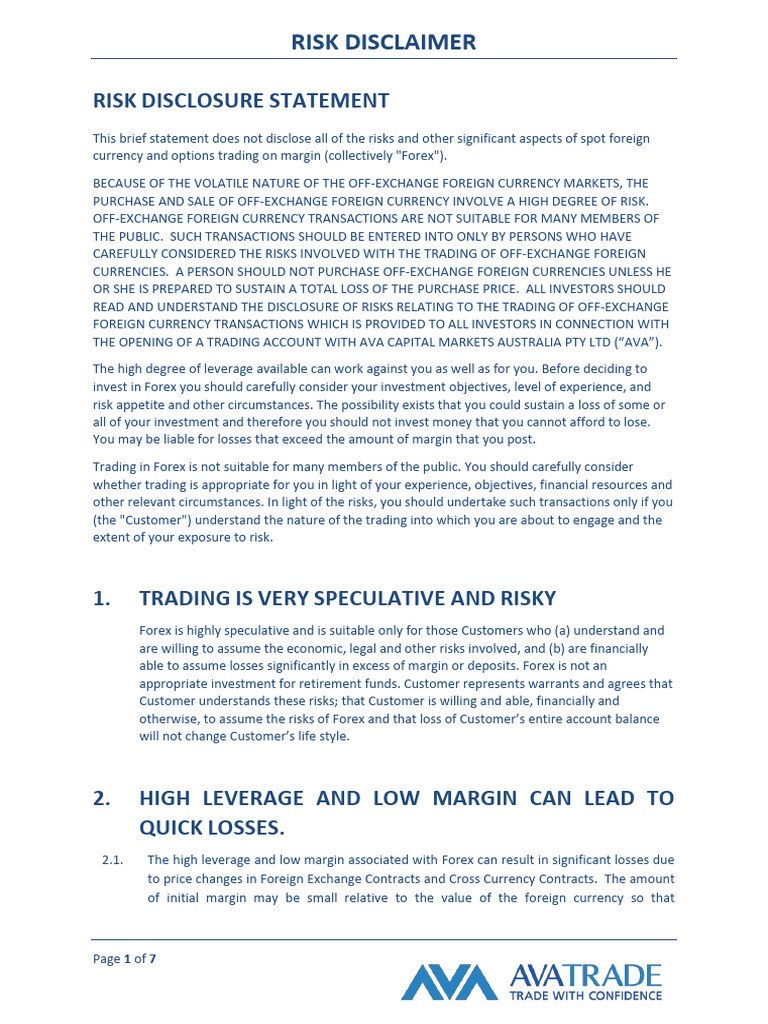 Risk Disclaimer | PDF