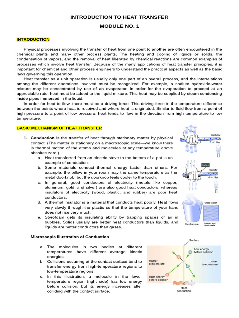 Module No. 1 - Introduction To Heat Transfer | PDF