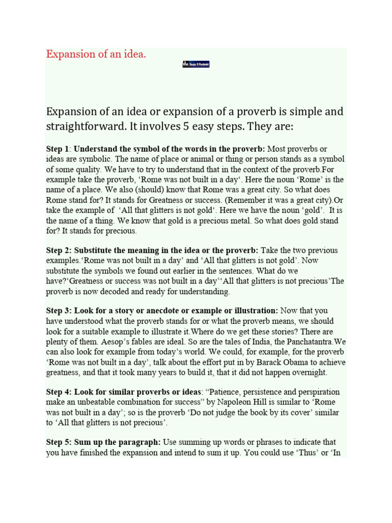 1expansion of Idea | PDF